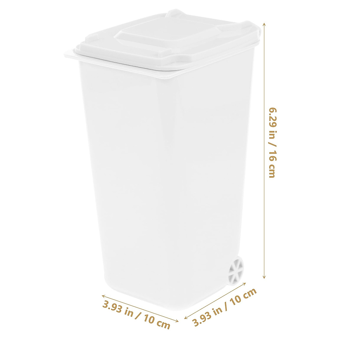 SHINEOFI Mini Trash Can with Lid Desktop Garbage Can Cute Waste Bin Garbage Storage Container Pen Holder for Home Office Table Small Organizer White