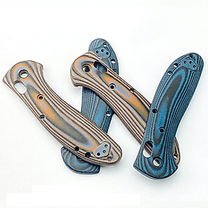 Aibote 1 Pair G10 Handle Scales Glass Fiber Handles Patch DIY Tool Material Designed for Benchmade Griptilian 551 550(Screws Included) (Black Orange)