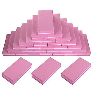 Pink Professional Nail Buffer Set - 30 Pcs, Acrylic & Natural Nails, 100/180 Grit Buffer Blocks