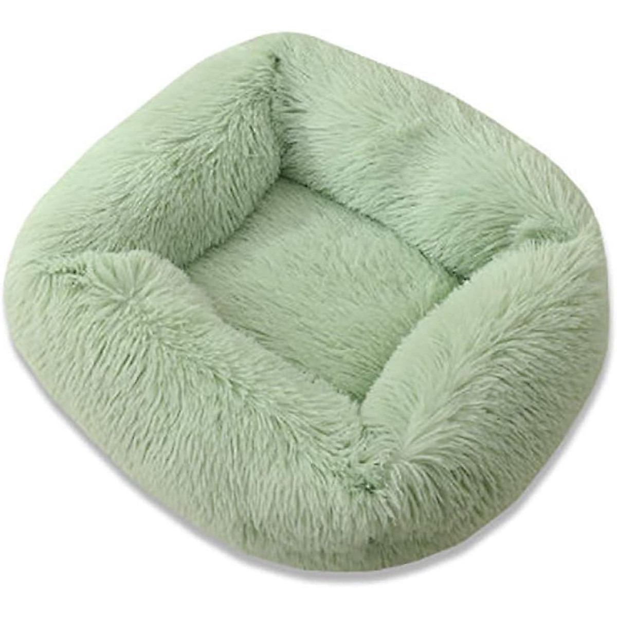 Bed Xs Size Warm Winter Square Super Soft Sleeping Dog Bed Long Plush Washable Cat Mat Basket Puppy House 1Pcs Light Green