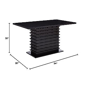 King's Brand Black Finish Wood Wave Design Dining Room Kitchen Table