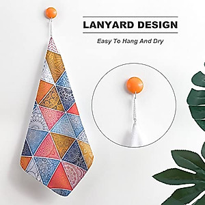 Lurnise Hand Towel Pattern Hand Towels Dish Towel Lanyard Design for Bathroom Kitchen Sports