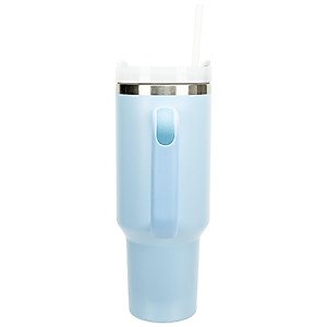 Elanze Designs You Got This! Motivation 40 oz. Stainless Steel, Large Water Bottle Coffee Mug, Spill & Leak Resistant, Thermal Travel Tumbler with Handle, Lid & Straw, Blue