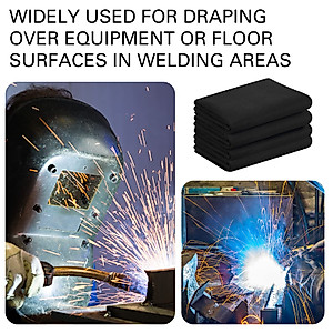 4 Pieces Carbon Felt Heat Resistant up to 1800°F Welding Blanket 36" x 36" Cuttable Flame Retardant Fabric Fireproof Blanket Carbon Fiber Fireproof Mat Fire Resistant Pad for Welders Camp Barrier