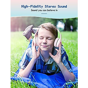 Neesolo Kids Wireless Headphones, Kids Headphones Girls with Microphone, Wireless 5.0 Stereo Sound Kids Headset for School, Comfort-Fit Over Ear Children Headphones for iPad Tablet Home School