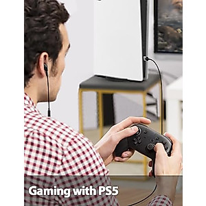 DUKABEL USB PC Earbuds, USB Gaming Earbuds with Mic for PC/PS4/PS5, Black Noise canceling Wired Headphones with Remote for Music, Video Calls, Broadcasting, Work