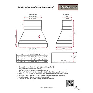 30" Castlewood Rustic Shiplap Chimney Range Hood - Brown (42-1/2" H | 31" W | 20-3/8" D) (No Ventilator/Liner)
