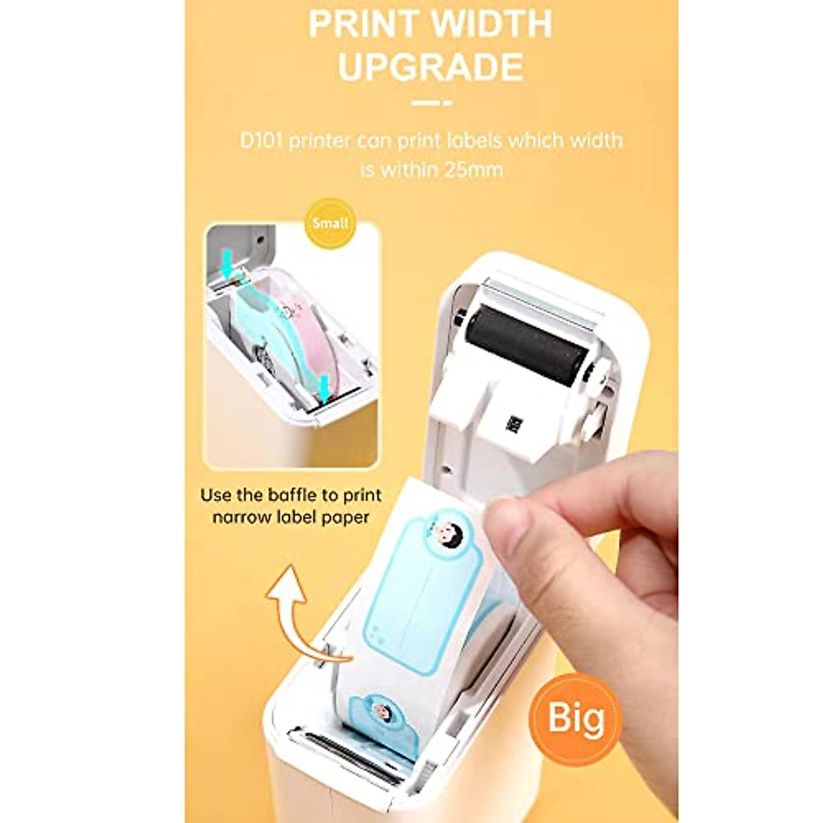 Label Printer 2022 Upgrade, Bluetooth Portable Wireless Label Maker Machine for Label Tape up to 1in, Smart Mini Sticker Printer with 2 Label Rolls