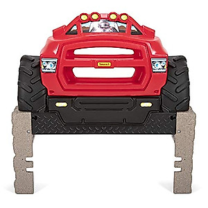 Simplay3 Monster Truck Headboard, Twin Size Plastic Car Bed Headboard for Kids, Toddlers and Boys with Toy Car Storage - Red, Made in USA