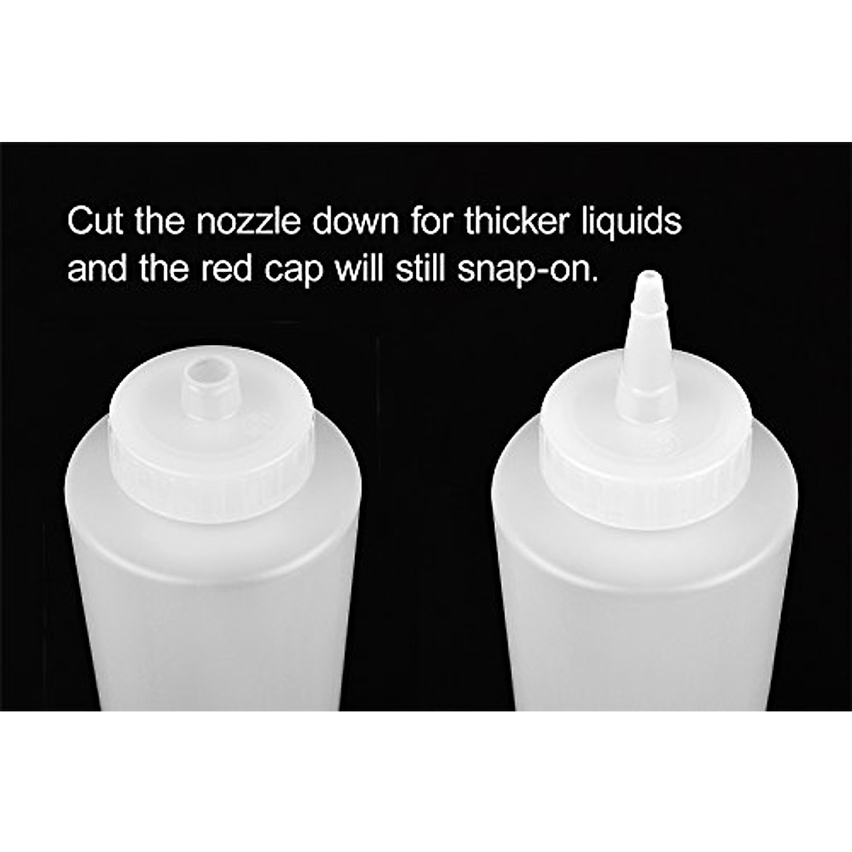 Pinnacle Mercantile 3 Pack Condiment Squeeze Bottles 8-ounce Red Cap Soft Squeeze for Icing, Ketchup, Frosting, Cookie Decorating, Sauces