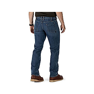 5.11 Tactical Men's Defender-Flex Straight Jeans, Mechanical Stretch Fabric, Classic Pockets, Style 74477, Medium Wash Indigo, 36W X 30L