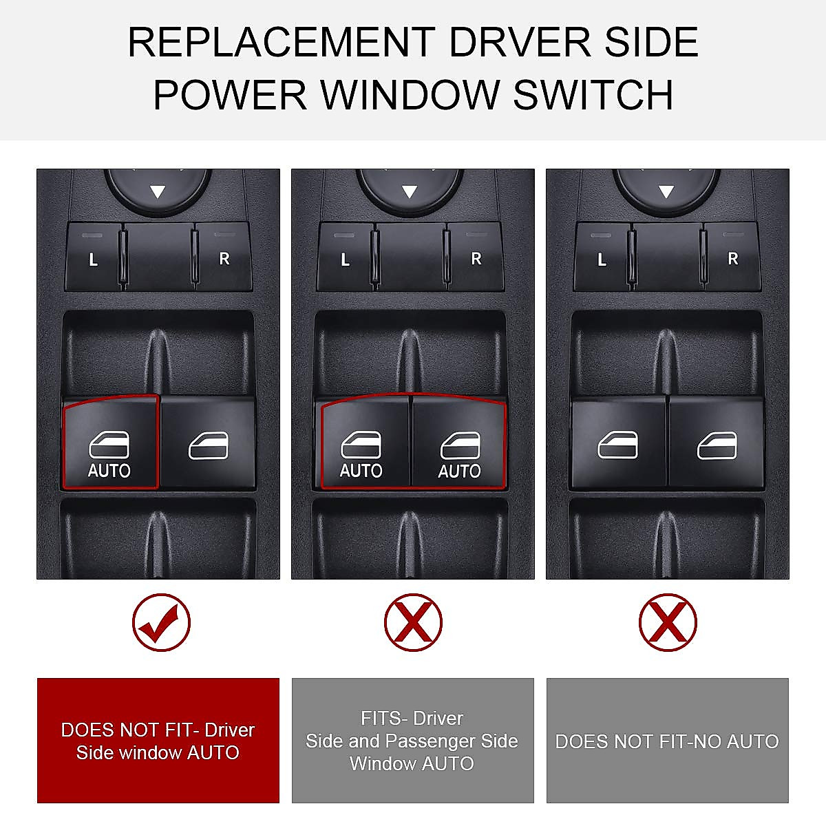 SYKRSS Master Power Window Switch Front Left Driver Side Compatible with 2009 2010 Dodge Journey 2008-2012 Jeep Liberty 2008-2012 Dodge Nitro Replaces 4602632AC