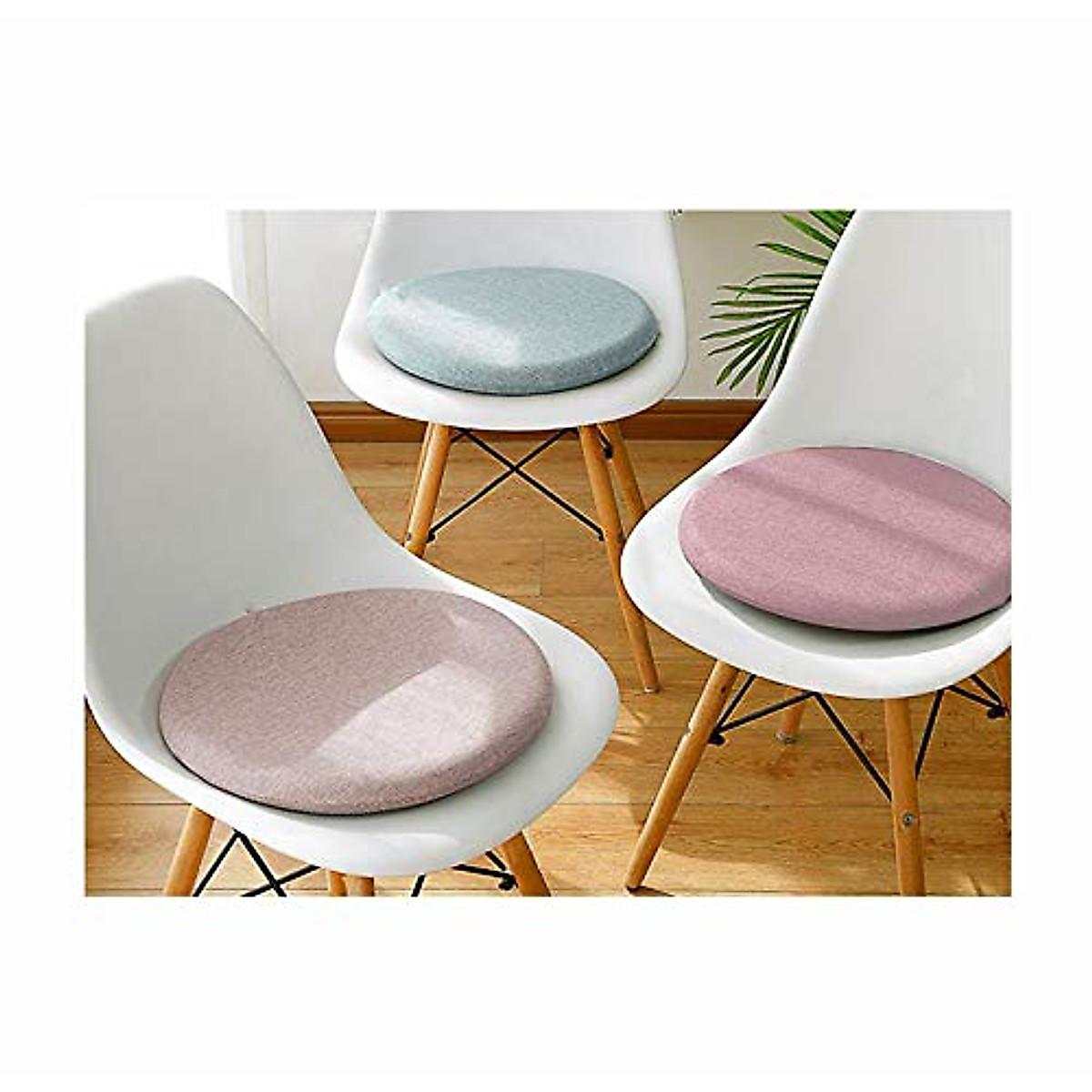 Waterproof Square Seat Cushion，40x40cm Removable Solid Square Chair Cushion Outdoor Tie On Garden Patio Waterproof Seat Pad Cov (Round-Brown)