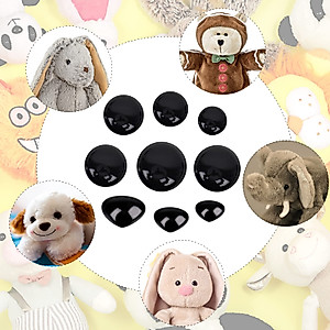 QUEFE 180pcs Large Safety Eyes and Noses for Amigurumi, 16-30mm Plastic Black Eyes with Washers for Crochet Animals, Puppet, Stuffed Animal and Teddy Bear