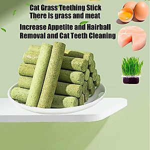 EZGHAR Cat Grass Teething Stick, Cat Grass Teething Stick Cuddles and Meow, Cat Grass Teething Stick Chicken, Cat Grass Teething Sticks for Indoor Cats (5 Bags / 30 Pcs)