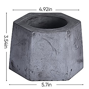 ROUNDFIRE Hexaganol Concrete Tabletop Fire Pit - Fire Bowl, Portable Fire Pit, Small Personal Fireplace for Indoor and Garden Use.