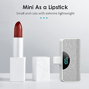 Pxwaxpy Small Portable Charger for iPhone 5200mAh, Compact 20W PD Fast Charging Power Bank, LCD Display Battery Pack Phone Compatible with 14 Pro Max/14/13/12/11/XR/X/8/7/6 (White) (HX45K8)