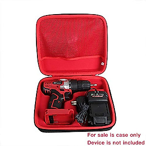 Hermitshell Hard Travel Case for Avid Power 20V MAX Lithium Ion Cordless Drill, Power Drill Set with 3/8 inches Keyless Chuck, Variable Speed, 16 Position and 22pcs Drill/Driver Bits (Black+Red)