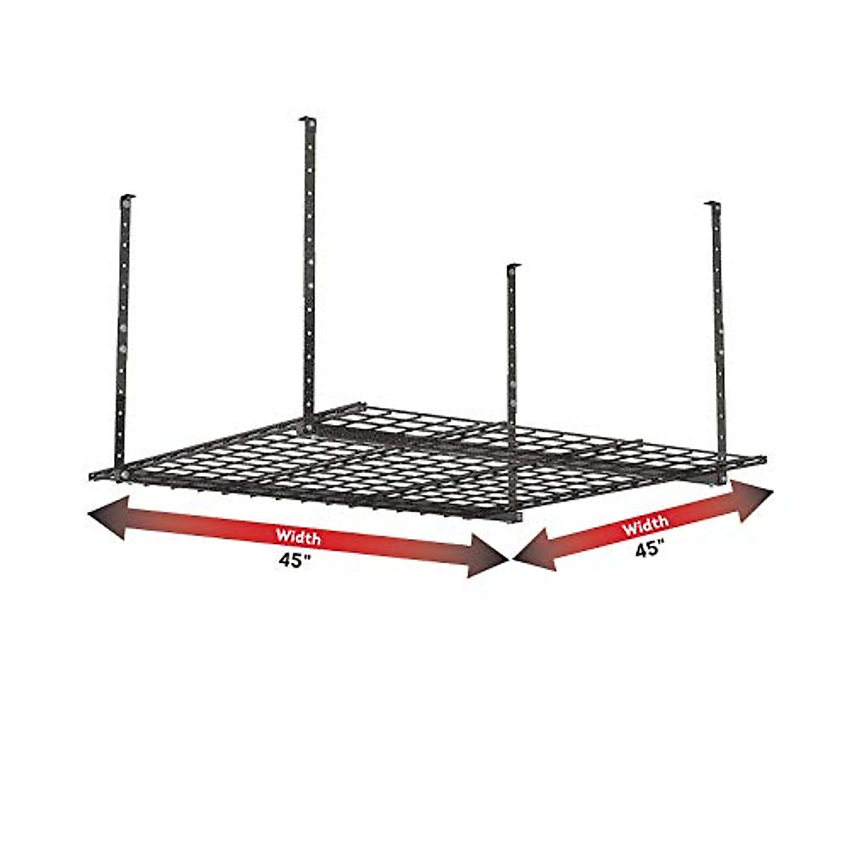 Hyloft 00625 45-Inch x 45-Inch Overhead Steel Garage Storage System, Adjustable Ceiling Mount Storage Rack, Hammertone