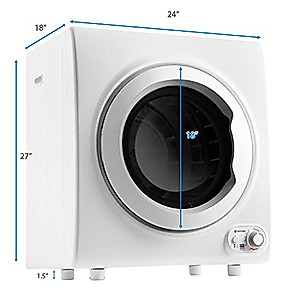 Sentern Compact Portable Laundry Dryer - 9LBS Capacity Portable Front Load Clothes Dryer 1400W Power with 4 Drying Modes, Stainless Steel Tub for Apartment