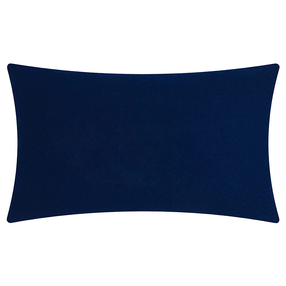 KINGROSE Handmade 3D Flower Throw Pillow Cover Home Decorative Cushion Cover Rectangular Pillowcase Artwork Cushion Sham for Sofa Couch Chair Bed Living Room 12 x 20 Inches Wool Navy Blue