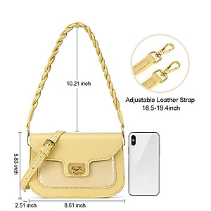 CLUCI Crossbody Bag For Women Designer Fashion Travel Purse Ladies Small Adjustable Leather Shoulder Handbag Yellow