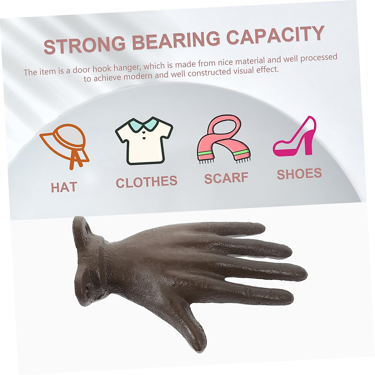 MAGICLULU Palm Cast Iron Hook Vintage Style Wall Hooks Multipurpose Hooks Wall Mounted Iron Hook Clothes Hanger Clothes Hooks Hanging Hook Door Coat Hook Office Coat Hook Wall-Mounted Hook