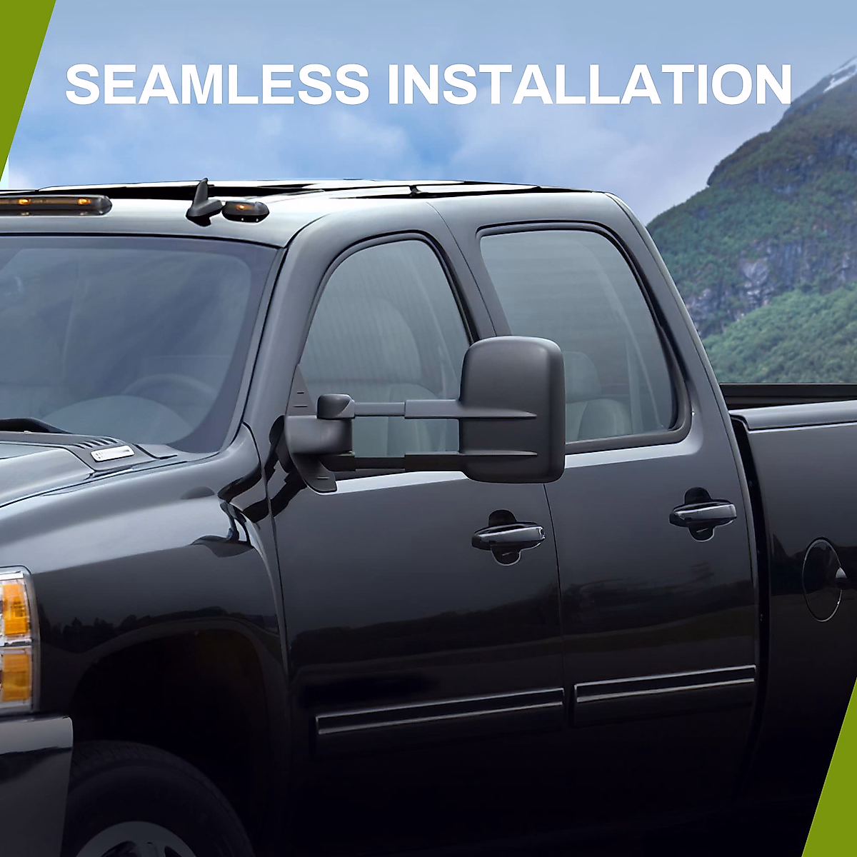 AUTOSAVER88 Towing Mirrors Compatible with 1988-1998 Chevy GMC C1500 C2500 C3500 K1500 K2500 K3500 Pickup Truck Manual Extendable Tow Mirrors, Driver and Passenger Sides Pair Set