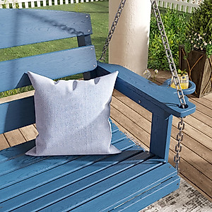 VICLLAX Outdoor Hanging Porch Swing, HDPE Patio Swing Chair with Cup Holders, 2 Seat Swing Chair Bench for Courtyard & Garden, 600LBS Weight Capacity, Dark Blue