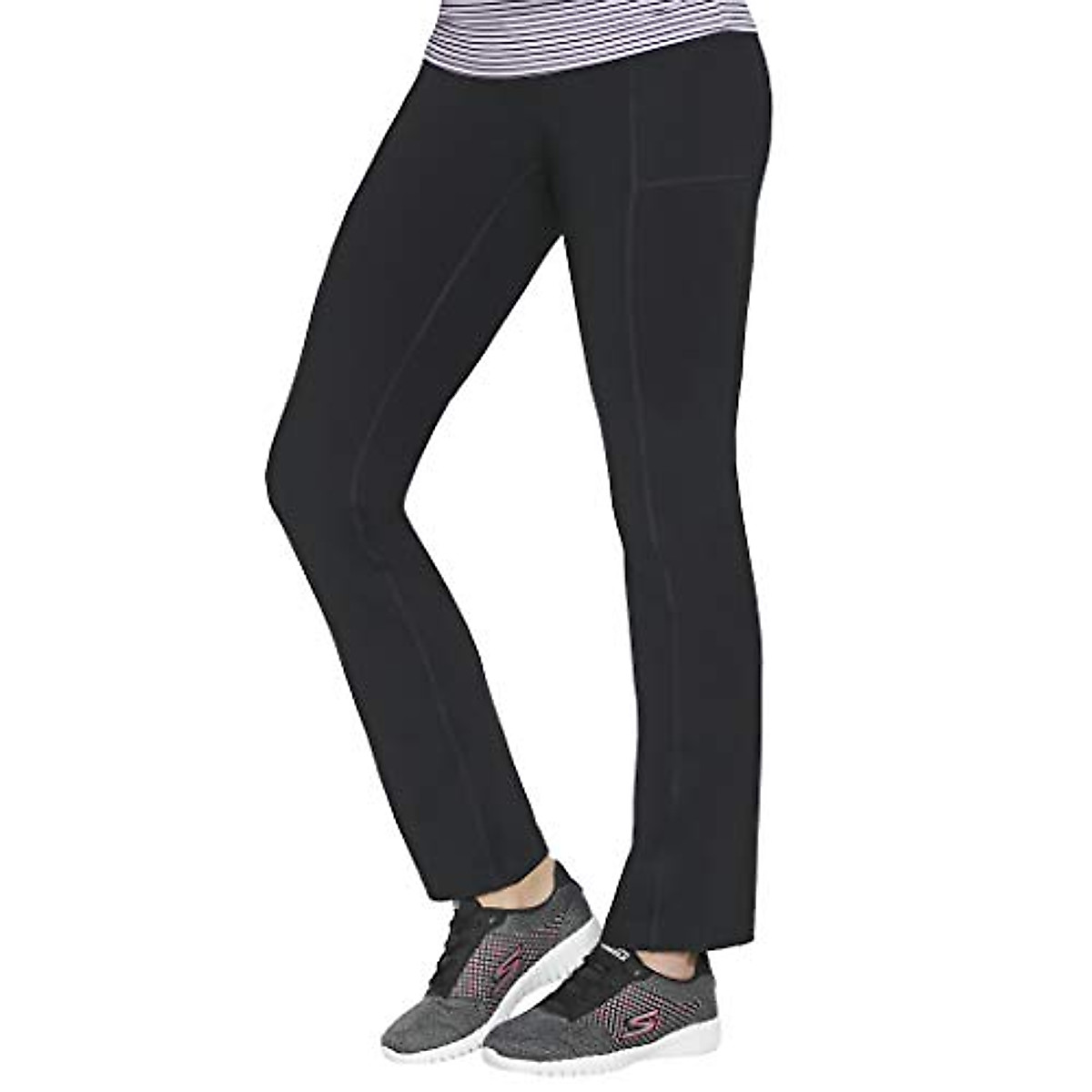 Skechers Women's Go Walk Pant Straight Leg, Bold Black, Medium