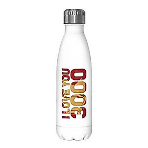 Marvel Love You 3000 17 oz Stainless Steel Water Bottle, 17 Ounce, Multicolored