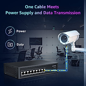 Aumox 8 Port Gigabit PoE Switch, 8 Port PoE 120W, Gigabit Ethernet Unmanaged Network Switch, Plug and Play, Sturdy Metal Housing, Traffic Optimization