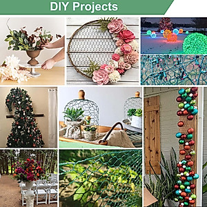 Mklsit Chicken Wire for Floral Arrangements, 15.7 x 157 Inches Green Floral Chicken Wire Mesh, 0.6 Inch Hexagonal Galvanized PVC Coated Chicken Wire Netting Fence for Crafts Poultry Garden