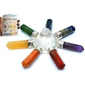 7 Chakra Conical Pyramid Energy Generator with Chakra Booklet