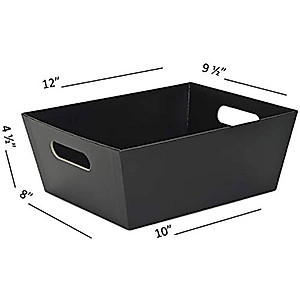 Gift Basket Making Kit and Supplies - Do It Yourself Diy Build Your Own Gift Basket Matching Supplies Market Tray Basket Cellophane Bag Shredded Crinkle Paper Ribbon Pull Bow (BLACK AND GOLD, X-LARGE)