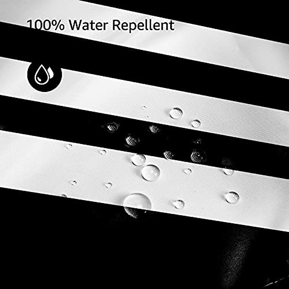 VEGA U Stripe Fabric Shower Curtain for Bathroom, Modern Bath Decor with Hooks, Hotel Quality, 72x72 Inch, Balck and White