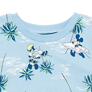 Disney Mickey Mouse Infant Baby Boys French Terry Graphic T-Shirt and Shorts Outfit Set Blue 18 Months