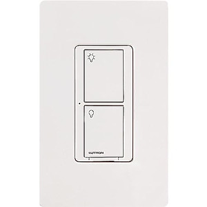 Lutron Caseta Smart Lighting Switch for All Bulb Types or Fans | Neutral Wire Required | PD-6ANS-WH | White (3-Pack)