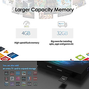 YAGALA TV Box, T95 Android 10.0 Smart Box 4GB RAM 32GB eMMC Allwinner H616 Quad-Core 64bit ARM Corter-A53 CPU Mali G31 MP2 GPU 6K Output BT5.0 2.4GHz/5GHz WiFi 100M LAN Enternet