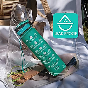 IDOKER Water Bottle, 32oz Gallon Water Bottle, BPA-Free, Sports Water Bottle with Straw, Reusable Water Bottle with Time Marker, Motivational Water Bottle for Fitness and Outdoor Enthusiasts.