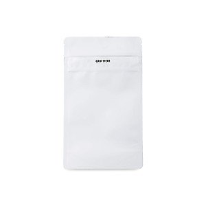 Loud Lock Mylar Bags Child Resistant Grip N Pull 1/4 Ounce All White - 100 Count 6.7" x 4" 6mill Thickness - Mylar Bags For Food Storage - Resealable Bags - Smell Proof Bags