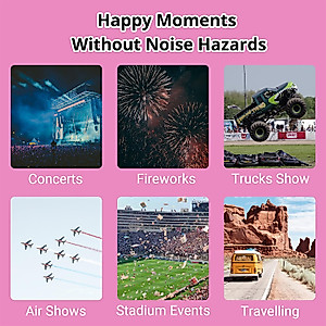 TacGuru 130 Kids Hearing Protection Safety Earmuffs - Passive Noise Reducing Ear Protection for Kids - Gemstones Edition, Spinel Pink