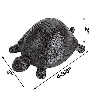 JUXYES Turtle Cast Iron Key Hider Outside Spare Door Key Box Outdoor Small Garden Statues Ornament, Turtle Indoor Decoration Jewelry Trinkets Box for Key, Ear Studs, Ring, Paper Clip