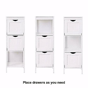 Nightstand Bedside Table Drawer Cabinet Adjustable 3 Tiers Bathroom Cabinet Modern Storage Organizer Floor Cabinet Bathroom Cabinet Storage Tower Dresser