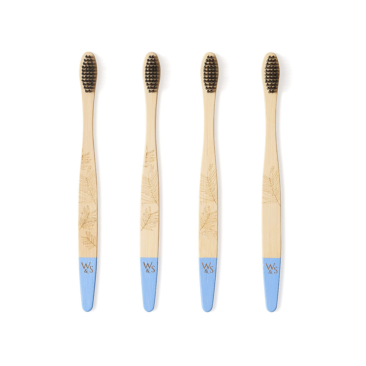 Wild & Stone | Firm Bristle Organic Bamboo Toothbrush | Four Handle Patterns | Firm Fibre Bristles | 100% Biodegradable Handle | Vegan Eco Friendly Bamboo Toothbrushes