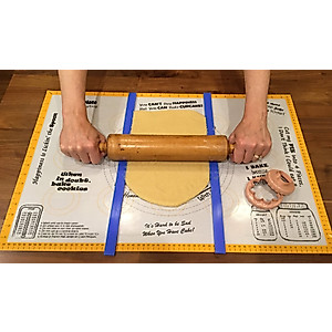 Set of 3-100% Silicone Measuring Dough Strips/Perfection Sticks/Rolling Pin Guides/Dough Guides/Pastry Ruler, Length 18 inches/3 Sizes