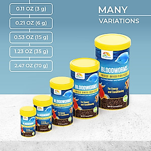 BroBass Freeze Dried Blood Worms for Fish - Aquarium Bloodworms Fish Food for Freshwater and Saltwater - Blood Worms for Tropical Fish, Betta, Goldfish, Cichlid, Guppy (0.21 oz)
