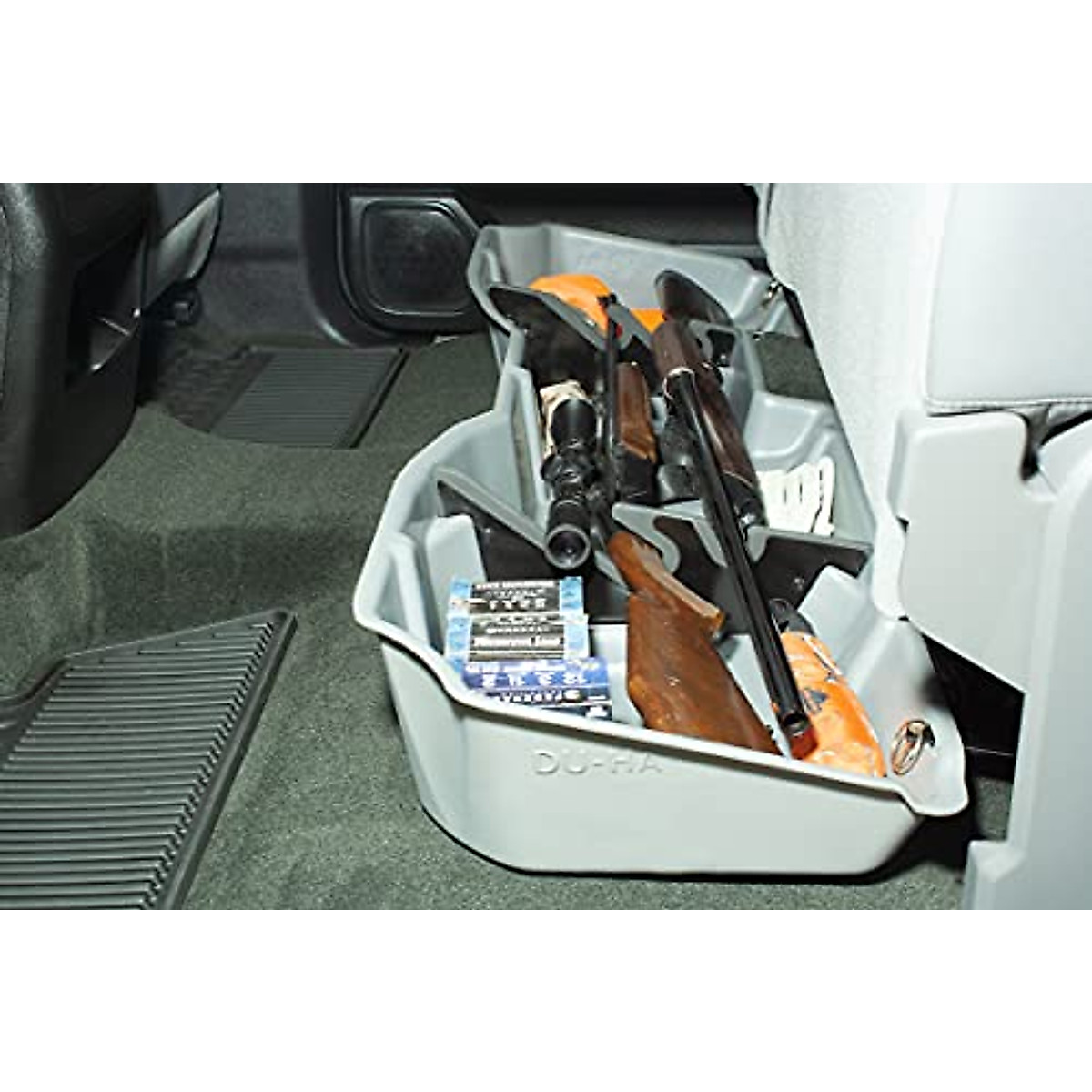 DU-HA Under Seat Storage Fits 14-18 Chevrolet/GMC Silverado & Sierra Light Duty Crew Cab and 15-19 Heavy Duty Crew Cab Black Part#10300