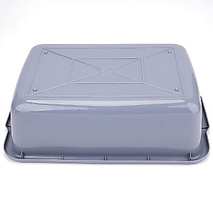 Bekith 3 Pack Plastic Dish Tubs, 13L Commercial Bus Box Wash Tub Basin Tote Box, Grey