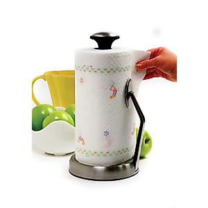 Norpro 14" High Stainless Steel Towel Holder with Nonslip Stable Suction Grip Base